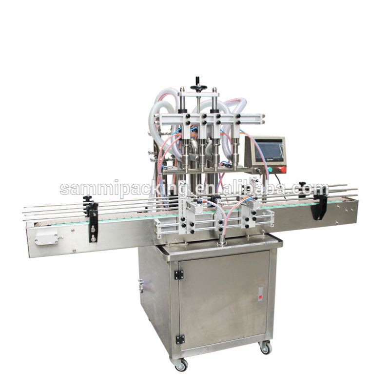 Inline Filling Machine 4 Nozzles Liquid Filling Machine Automatic Overflow Liquid Bottle Filler ...